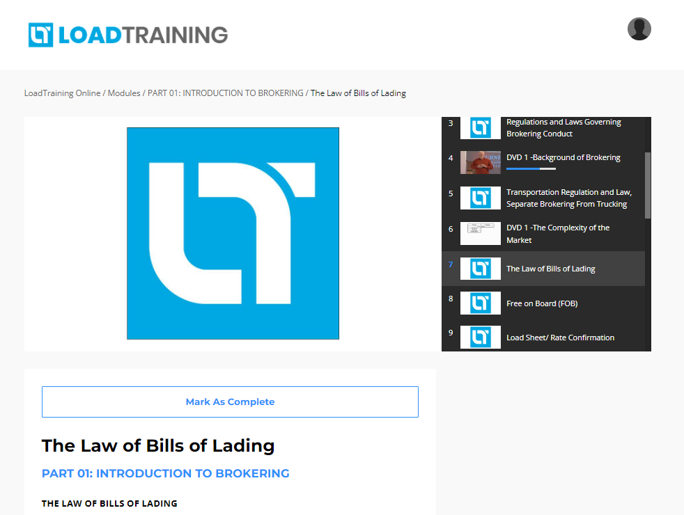 Online Freight Broker Training Course - LoadTraining